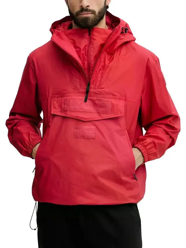 NAPAPIJRI Rainforest Hooded Jacket With Logo Patch - Red