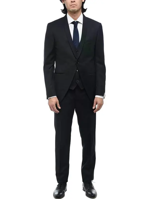 Corneliani Shawl-lapel Single-breasted Suit Jacket - Blue
