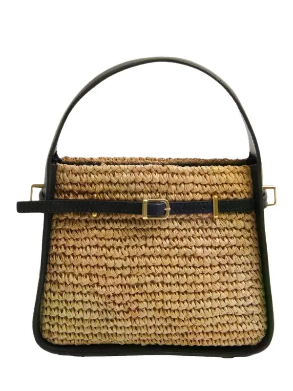 Simkhai Mini Cleo Raffia Tote Bag - Black