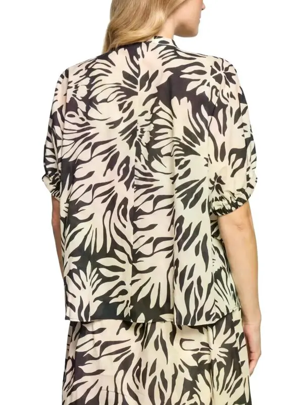 VERA MONT Floral-print Puff-sleeve Blouse - Neutrals