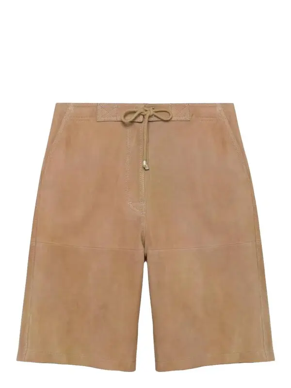 Simkhai Whitaker Leather Shorts - Neutrals