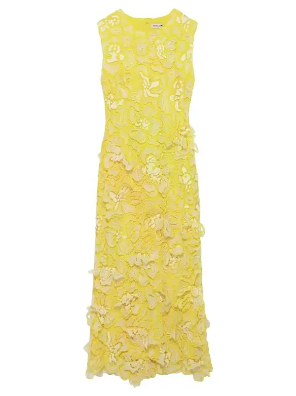 Simkhai Dahlia Lace Midi Dress - Yellow