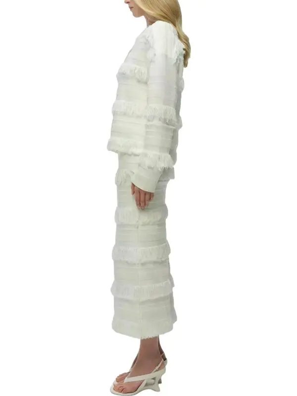 Simkhai Carrick Fringe-trimmed Sweater - White