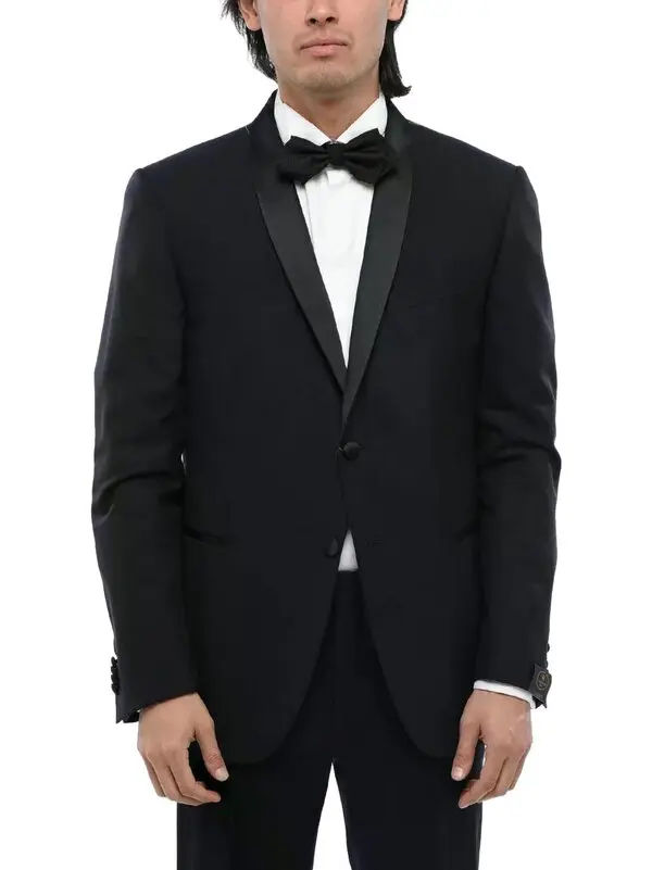 Corneliani Academy Shawl-collar Wool Jacket - Blue