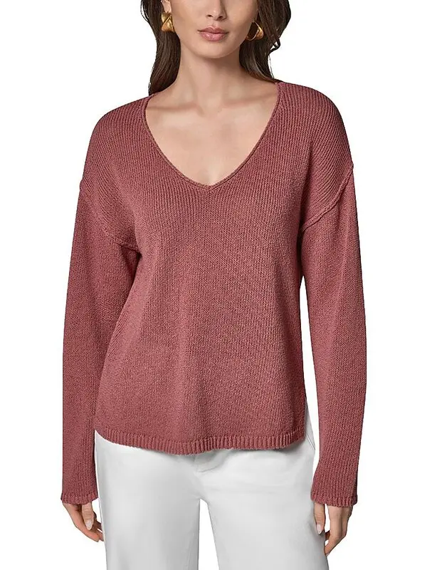 DONNA KARAN WEEKEND Donna Karan V Neck Sweater - Desert Clay