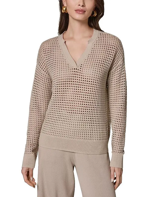 DONNA KARAN WEEKEND V-neck Sweater - Sandstone