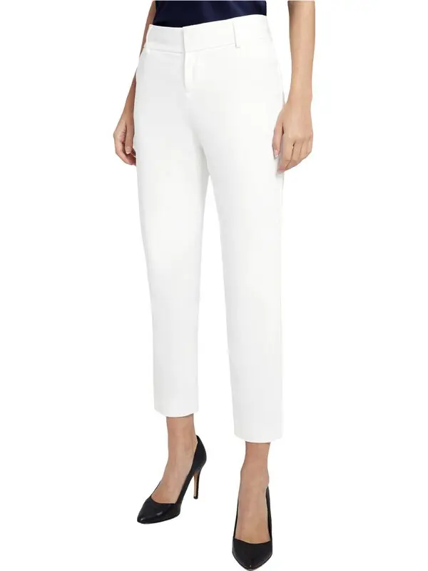 Alice + Olivia Stacey Slim Mid-rise Pant - White