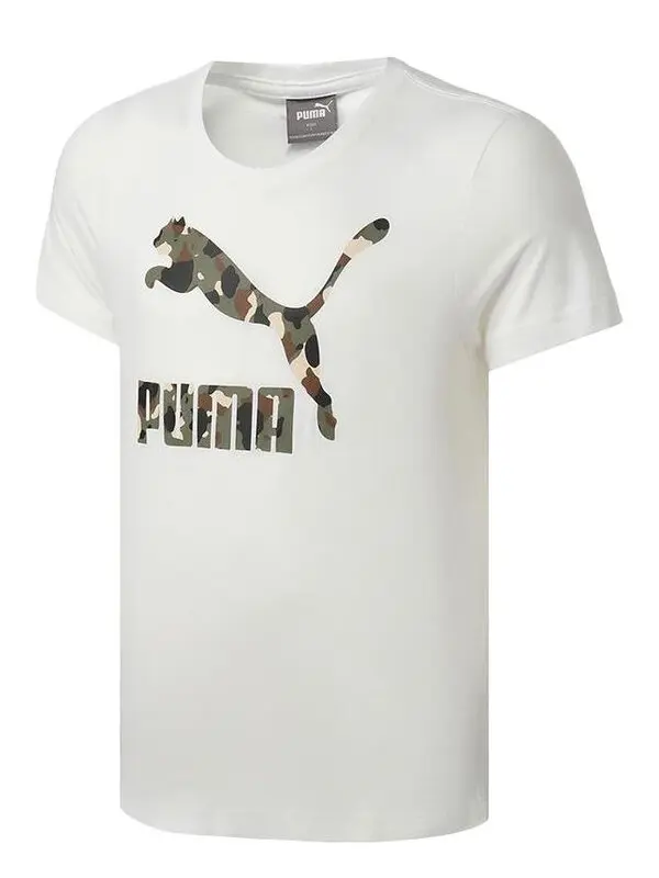 PUMA Logo Graphic T-shirt 'white Green Black - White/green/black