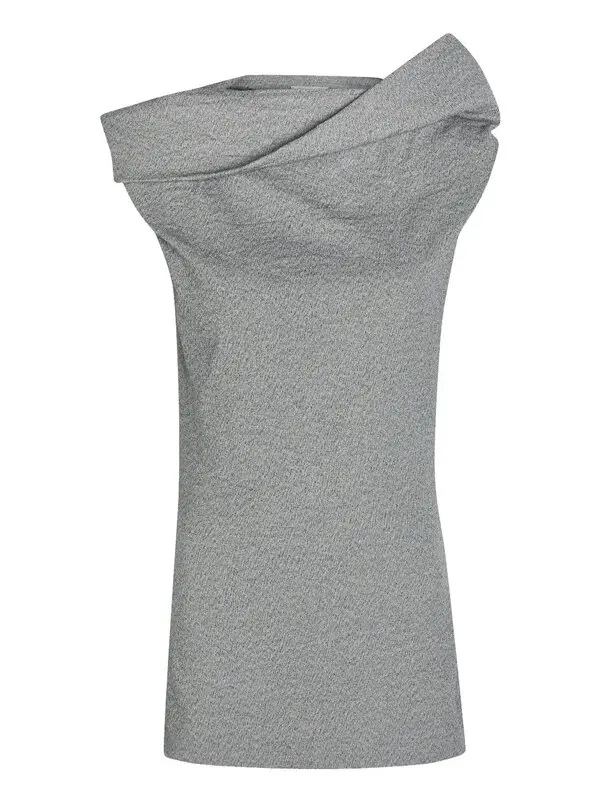 Issey Miyake Draped Paper-blend Top - Grey