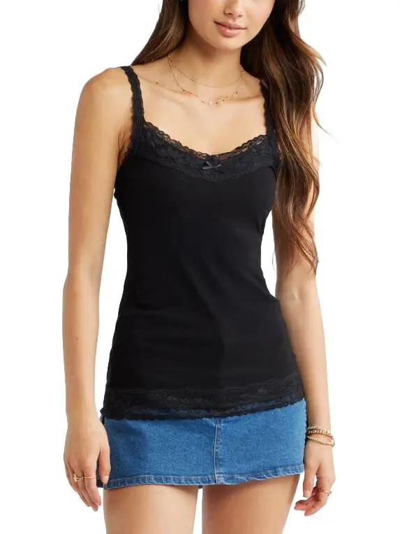 Bp. Lace Trim Camisole - Black