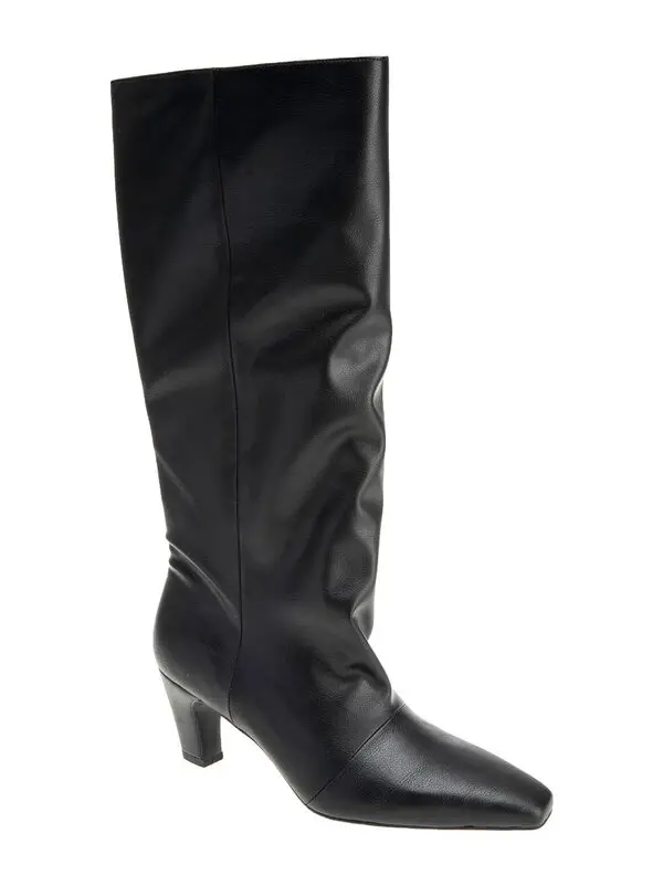 Bcbgmaxazria Xana Knee-high Slouchy Boot With Pointed Toe And Slanted Heel - Black