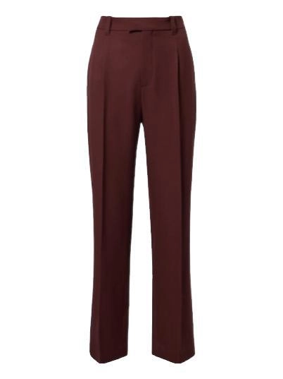 Brunello Cucinelli Monili Virgin Wool Straight Pants - Red