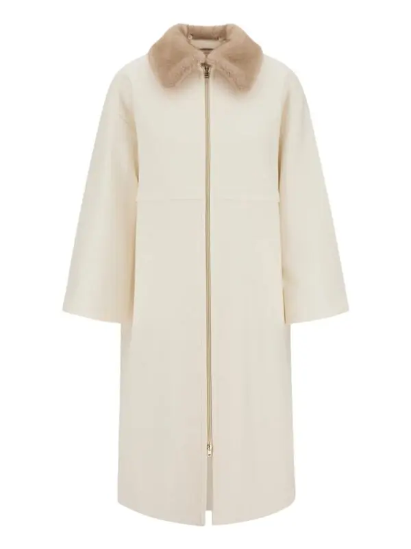 Herno Long-sleeved Coat With Large Lapel - White