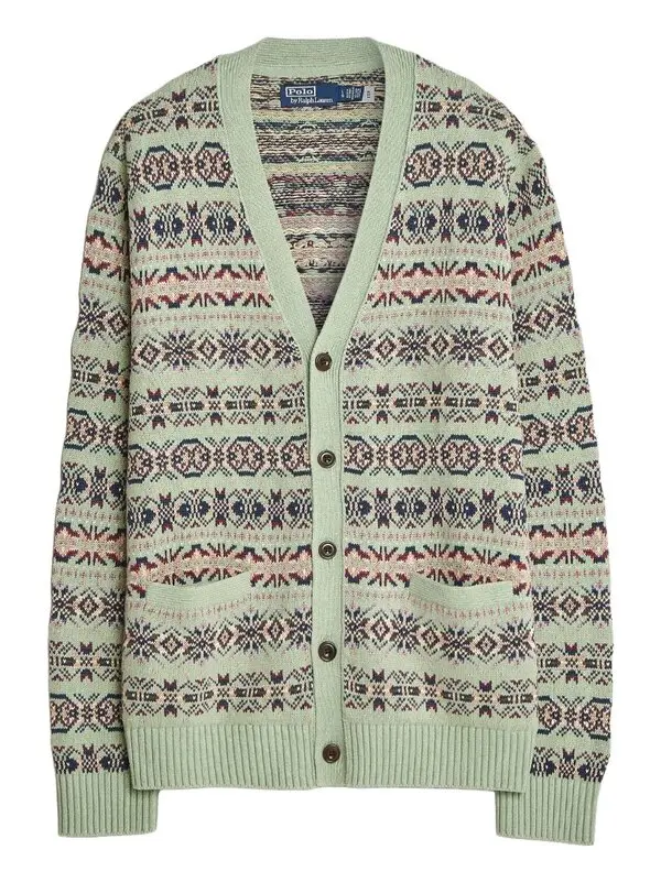 Polo Ralph Lauren Cotton/linen Fair Isle Cardigan - Green