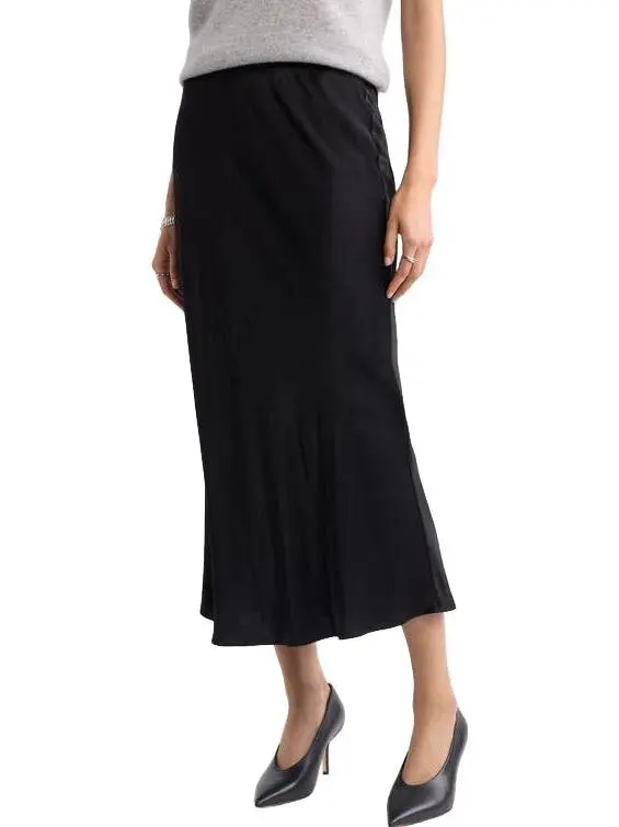 Nordstrom Bias Cut Satin Maxi Skirt - Black