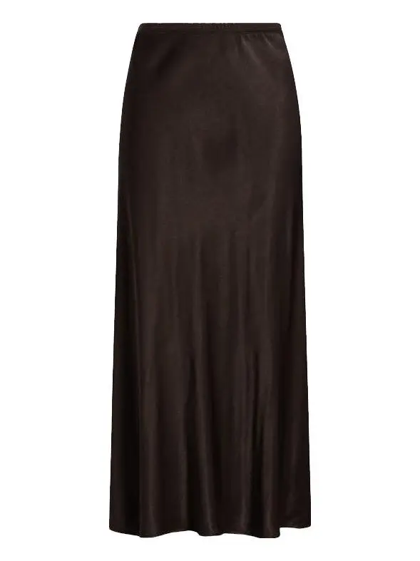 Nordstrom Bias Cut Satin Maxi Skirt - Brown Mole