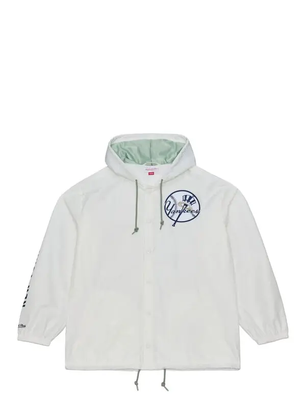 Mitchell & Ness New York Yankees Yacht Rock Coaches Full-snap Hooded Windbreaker Jacket - White