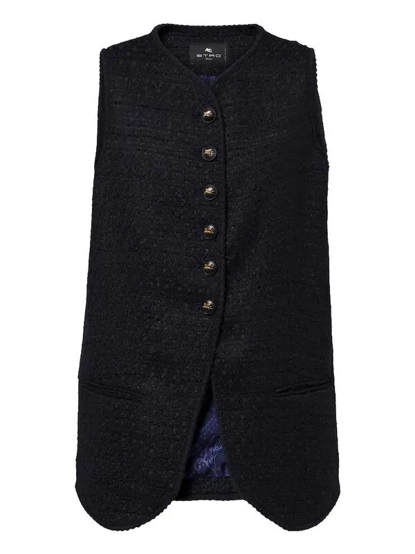 Etro Wool-blend Vest - Blue