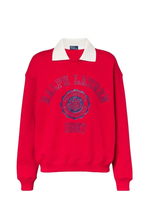 Polo Ralph Lauren Printed Cotton-blend Sweatshirt - Red