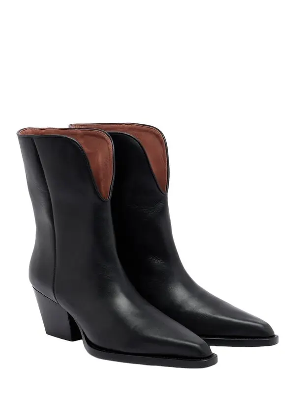 Paris Texas Jane Leather Cowboy Boots - Black