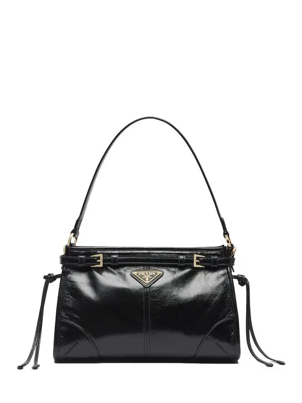 Prada Bonnie Small Leather Shoulder Bag - Black