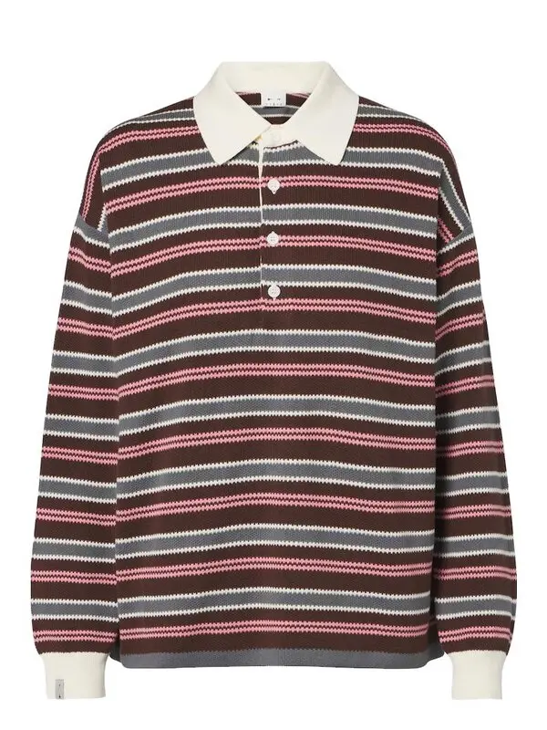 The Upside Wonder Striped Cotton Polo Sweater - Multicoloured