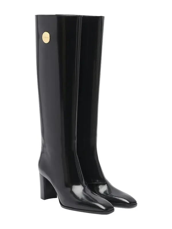Saint Laurent Louis Leather Knee-high Boots - Black
