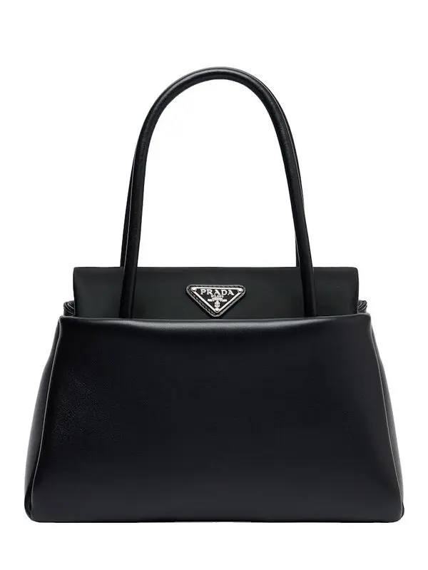 Prada Small Leather Shoulder Bag - Black