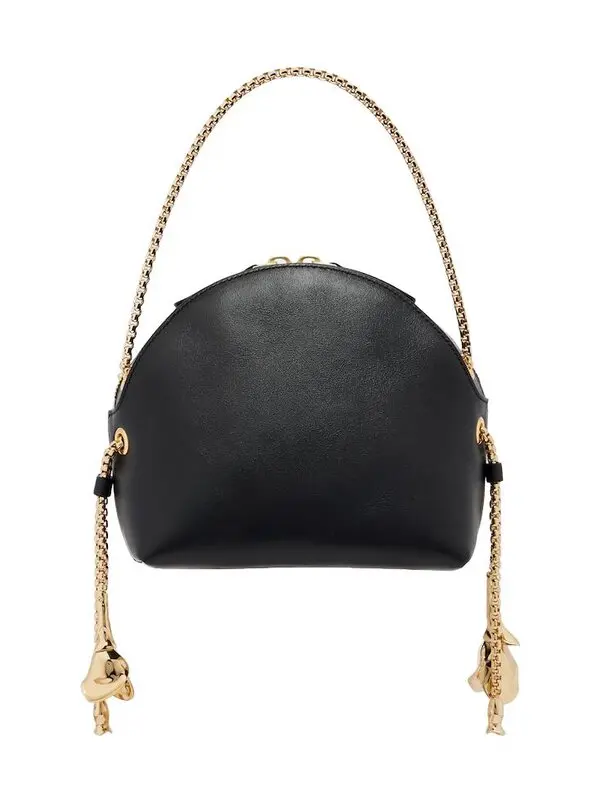 Erdem Flora Leather Shoulder Bag - Black