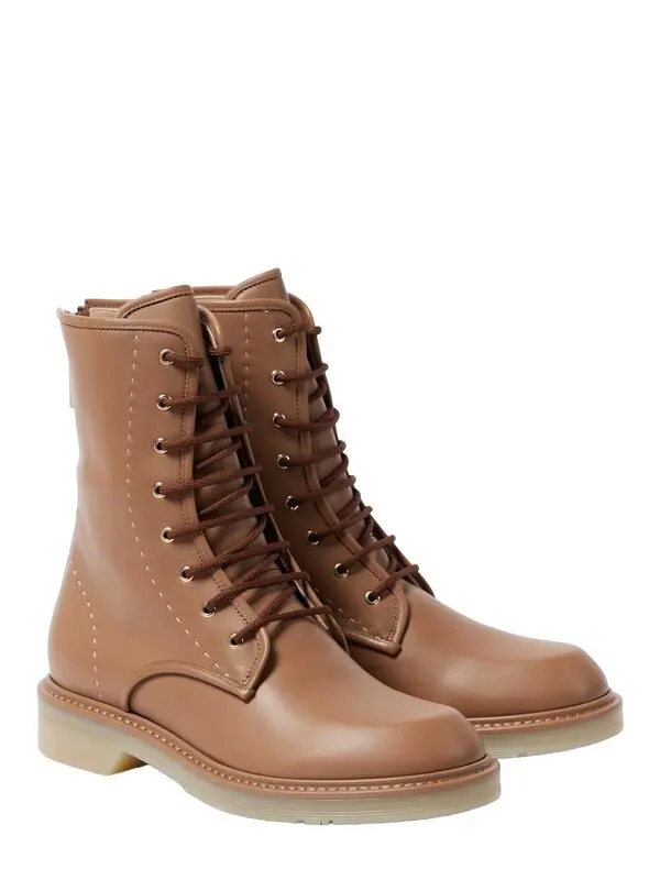 Max Mara Leather Ankle Boots - Black