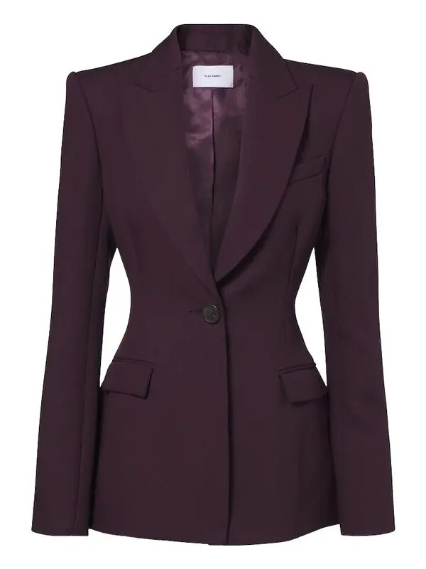 Alex Perry Virgin Wool Blazer - Purple