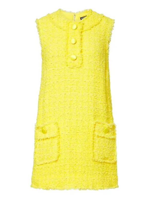 Dolce & Gabbana Cotton-blend Tweed Minidress - Yellow