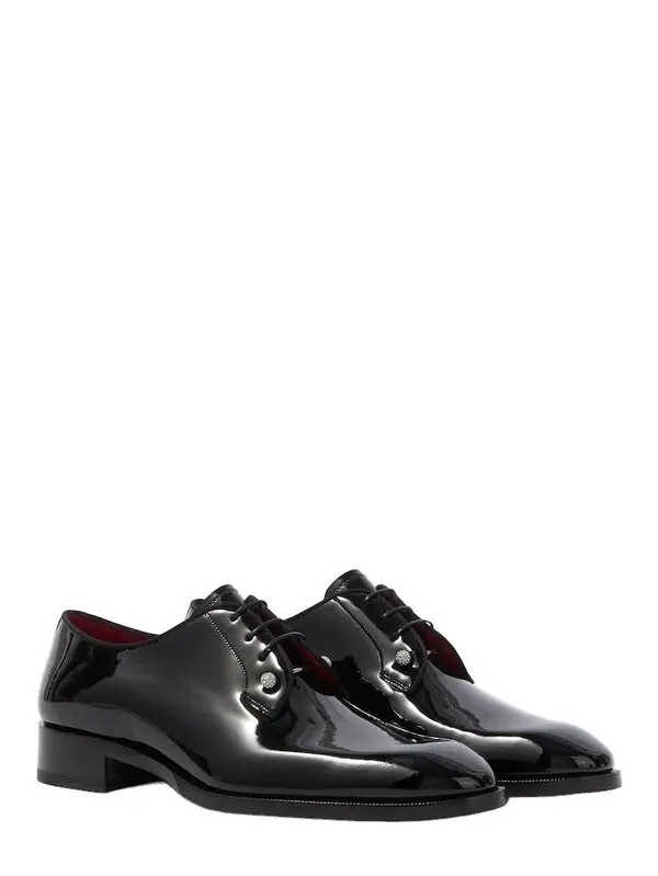 CHRISTIAN LOUBOUTIN Chambeliss Patent Leather Derby Shoes - Black