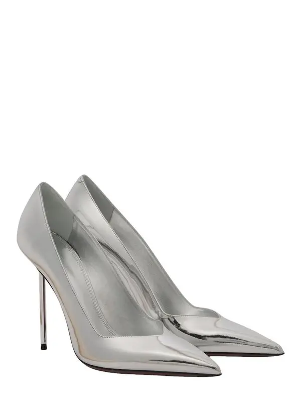 Paris Texas Lidia Metallic Leather Pumps - Silver