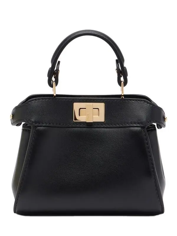 Fendi Peekaboo® Mini Leather Top-handle Bag - Black