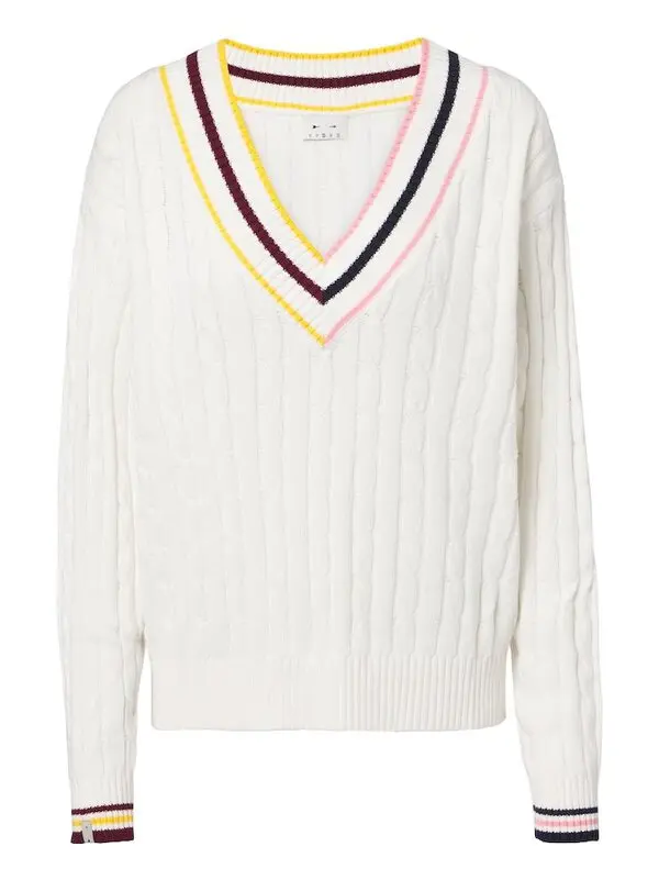 The Upside Josette Cable-knit Cotton Sweater - White