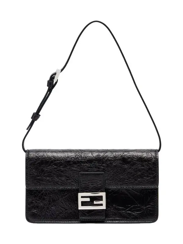 Fendi Mini Leather Shoulder Bag - Black