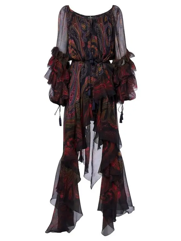 Etro Printed Silk Chiffon Gown - Multicoloured