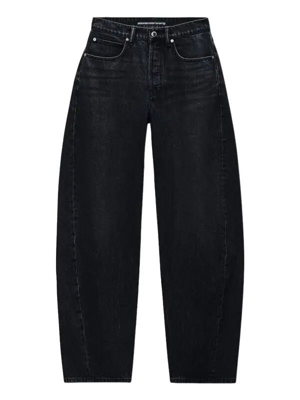 Alexander Wang Crystal Embellished Mid Rise Jeans - Grey
