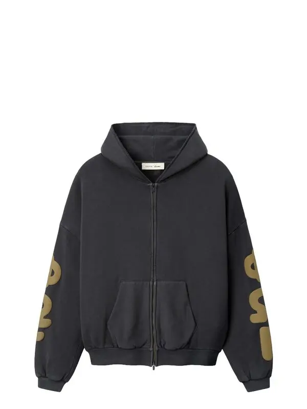 Fear Of God Washed Iron 90's Zip-up Hoodie - Grey