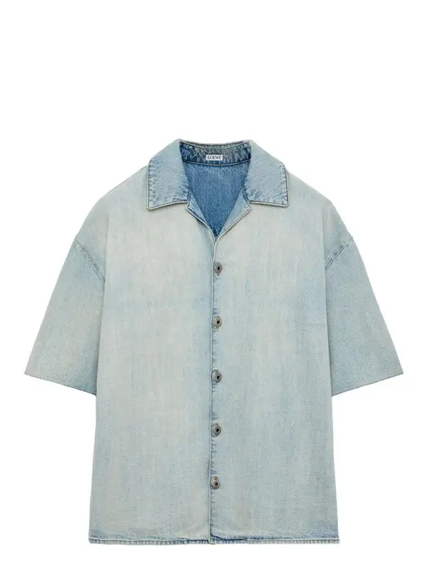 Loewe Anagram Short Sleeve Shirt Washed - Blue