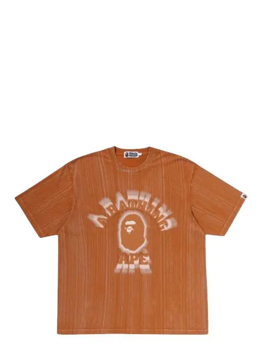 A BATHING APE Brush College Relaxed Fit T-shirt - Sorrel