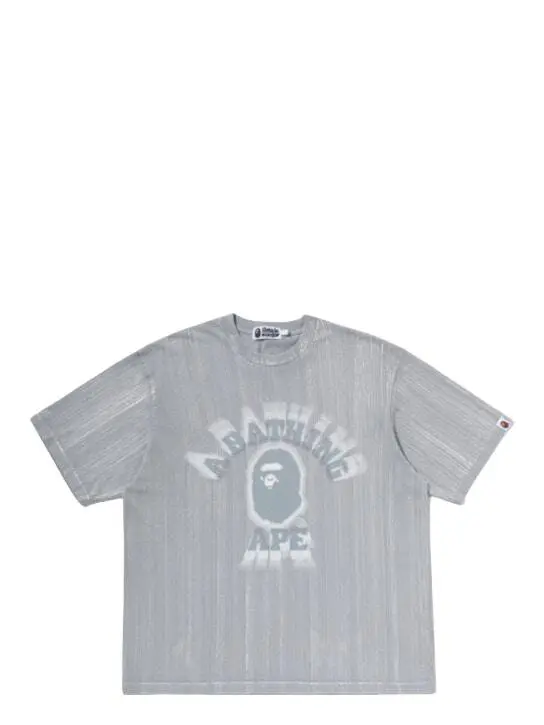 A BATHING APE Brush College Relaxed Fit T-shirt - Grey