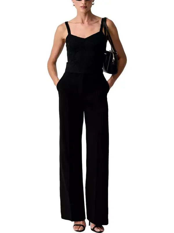 Guess Floral-lace Corset Top - Black