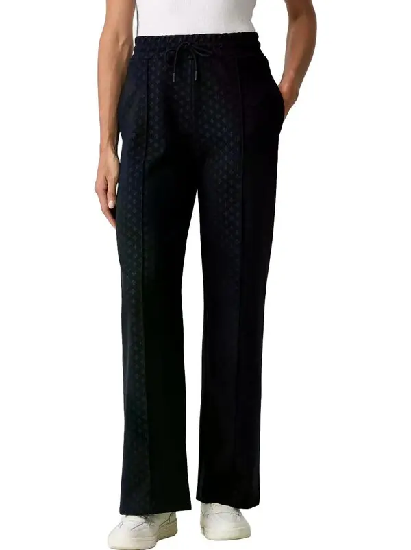 Guess Monogram Pattern Drawstring Track Pants - Blue