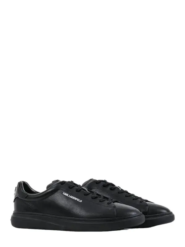 Karl Lagerfeld Logo-print Leather Sneakers - Black