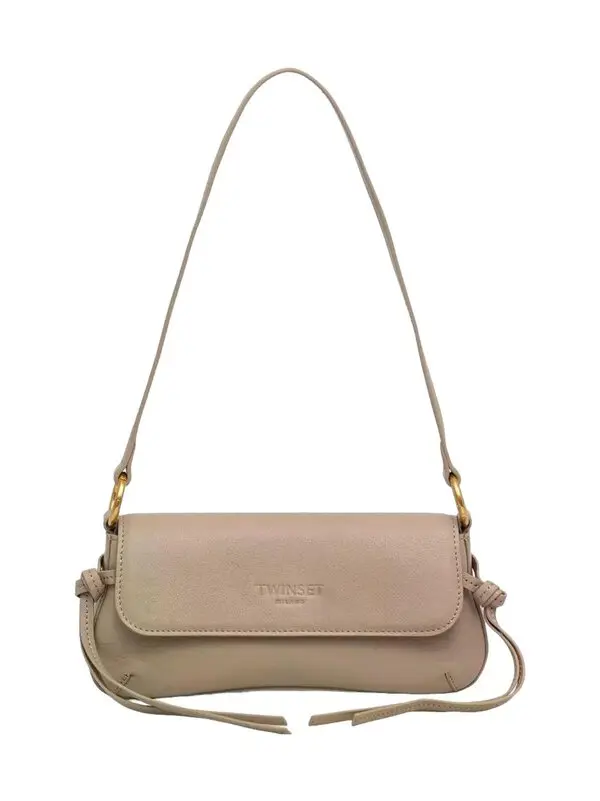 TWINSET Logo Debossed Knot-detail Tote Bag - Neutrals