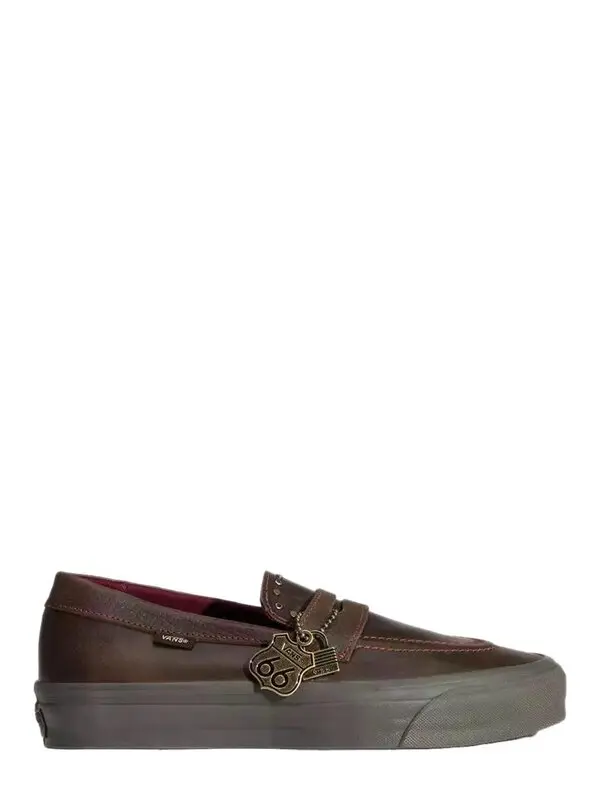VANS Stud-embellished Leather Loafers - Brown