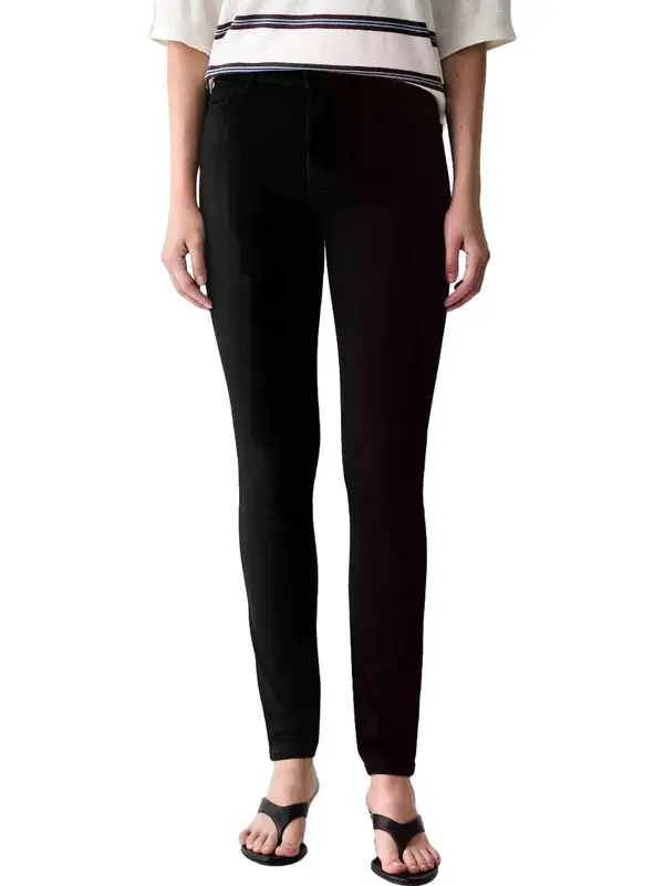 Guess Logo Patch Slim Fit Jeans - Black