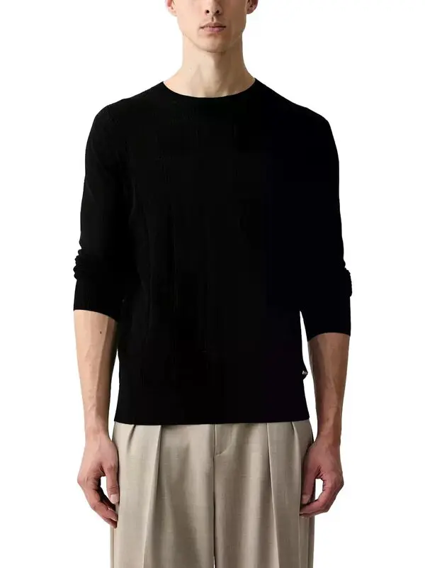 Karl Lagerfeld Textured Knit Sweater - Black